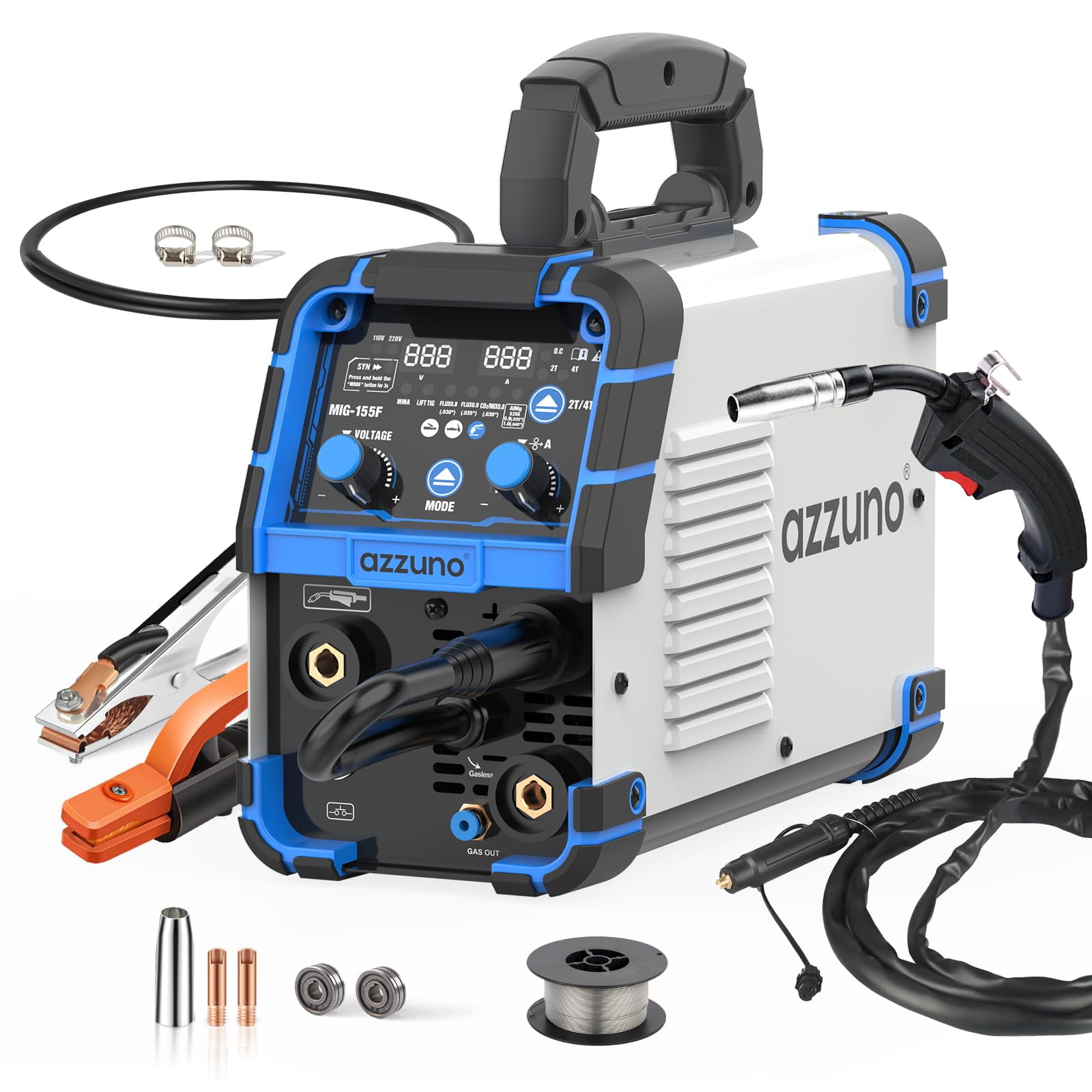 Soldador AZZUNO Aluminum MIG 155 Amp 110 V/220 V 5 en 1 multiproceso ...