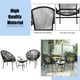 Costway 3PCS Patio Acapulco Furniture Bistro Set Plastic Rope Glass ...