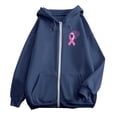 Breast Cancer Zip Up Hoodie Women Pink Ribbon Breast Cancer Awareness ...