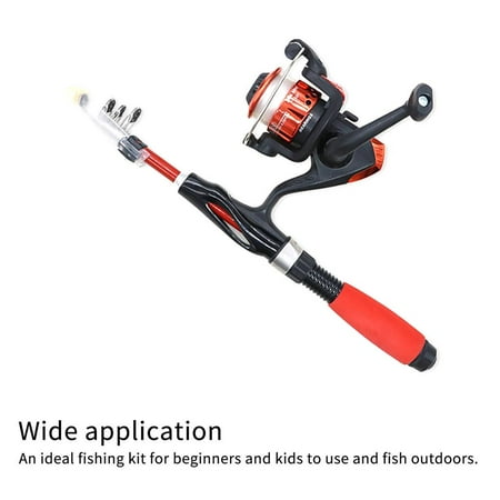 Telescopic Fishing Rod and Fishing Reel Kit with Lures Tackle Hooks and ...
