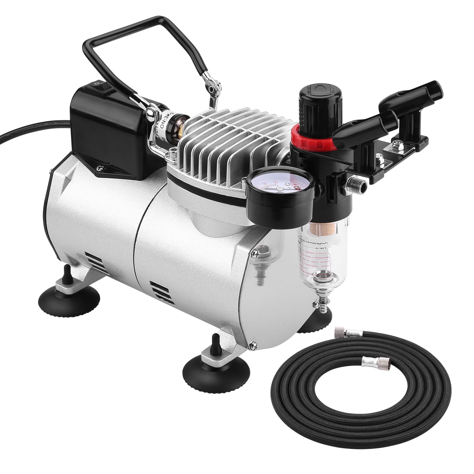 Agptek Airbrush Compressor with 6FT Air Hose & Airbrush Holder ...
