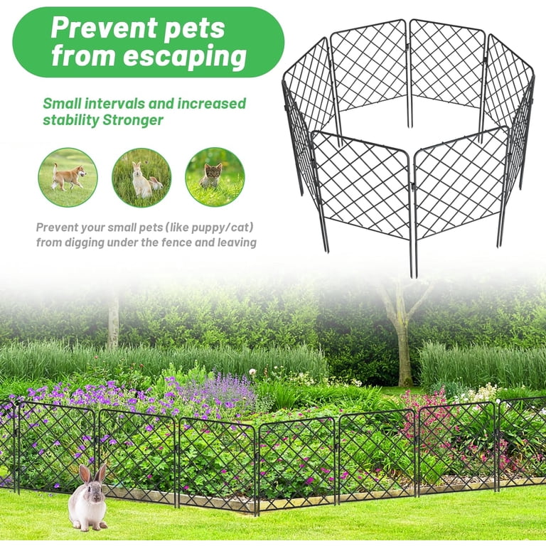 Temporary Fence Rabbits 19 Panels No Dig Decorative Garden Fence For
