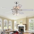 Walter Dual Lamp Chrome 52-inch Lighted Ceiling Fan w Crystal Shades ...