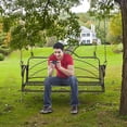 Ktaxon Metal Iron Outdoor Patio Porch Swing Chair for Lawn, Yard, Front ...