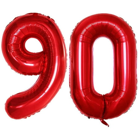 HTOOQ 42 Inch Gold Number 90 Balloon,Jumbo Foil Helium Balloons for ...