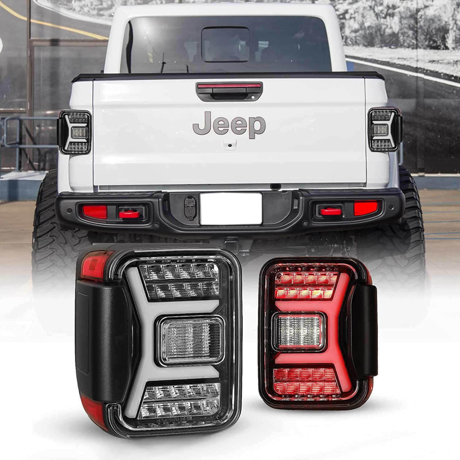 LED Tail Lights for 2019-2021 Jeep Gladiator JT Accessories w/3D DRL ...