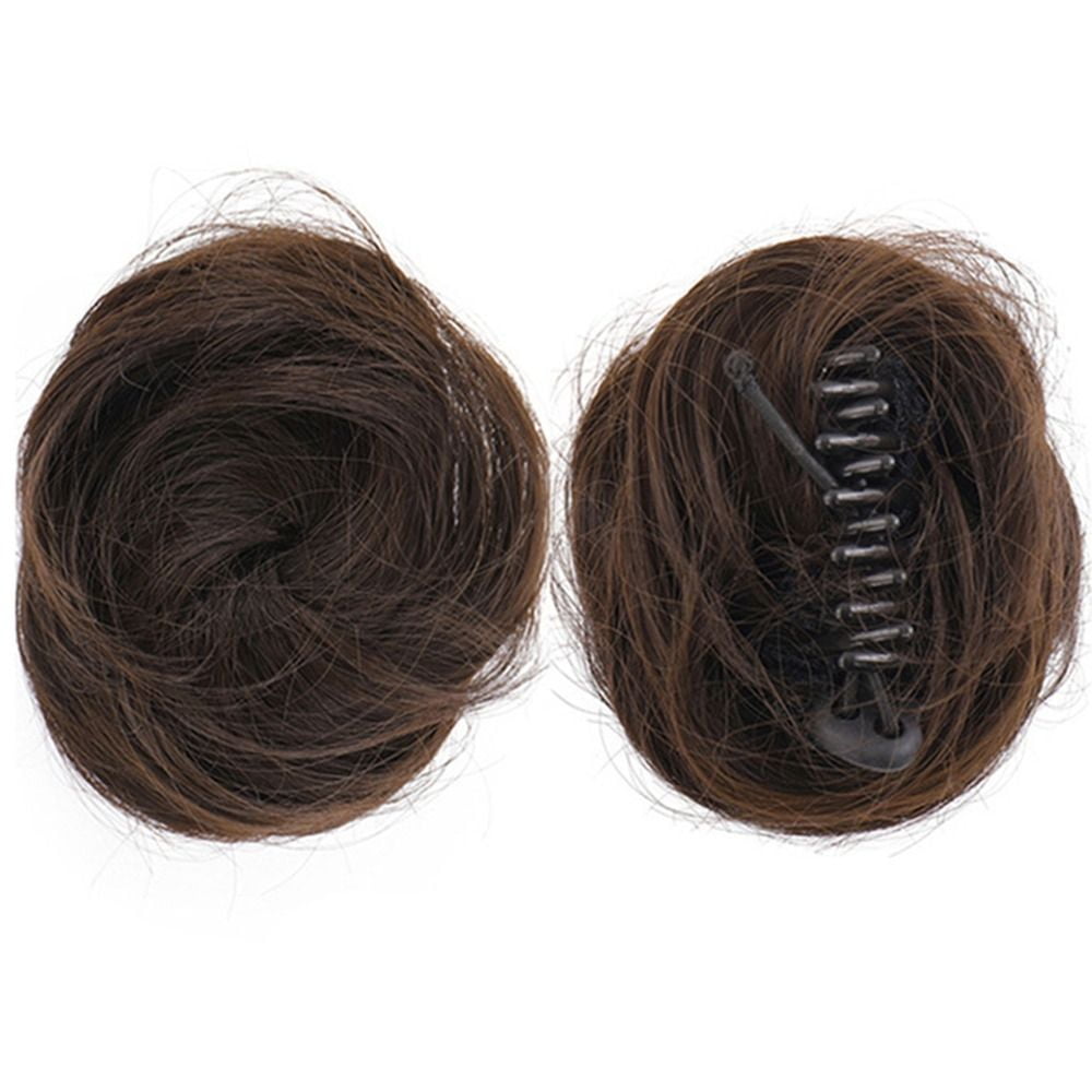 Fake Hair Bun Extensions Claw Clip Hairpieces Space Buns Hair Piece ...
