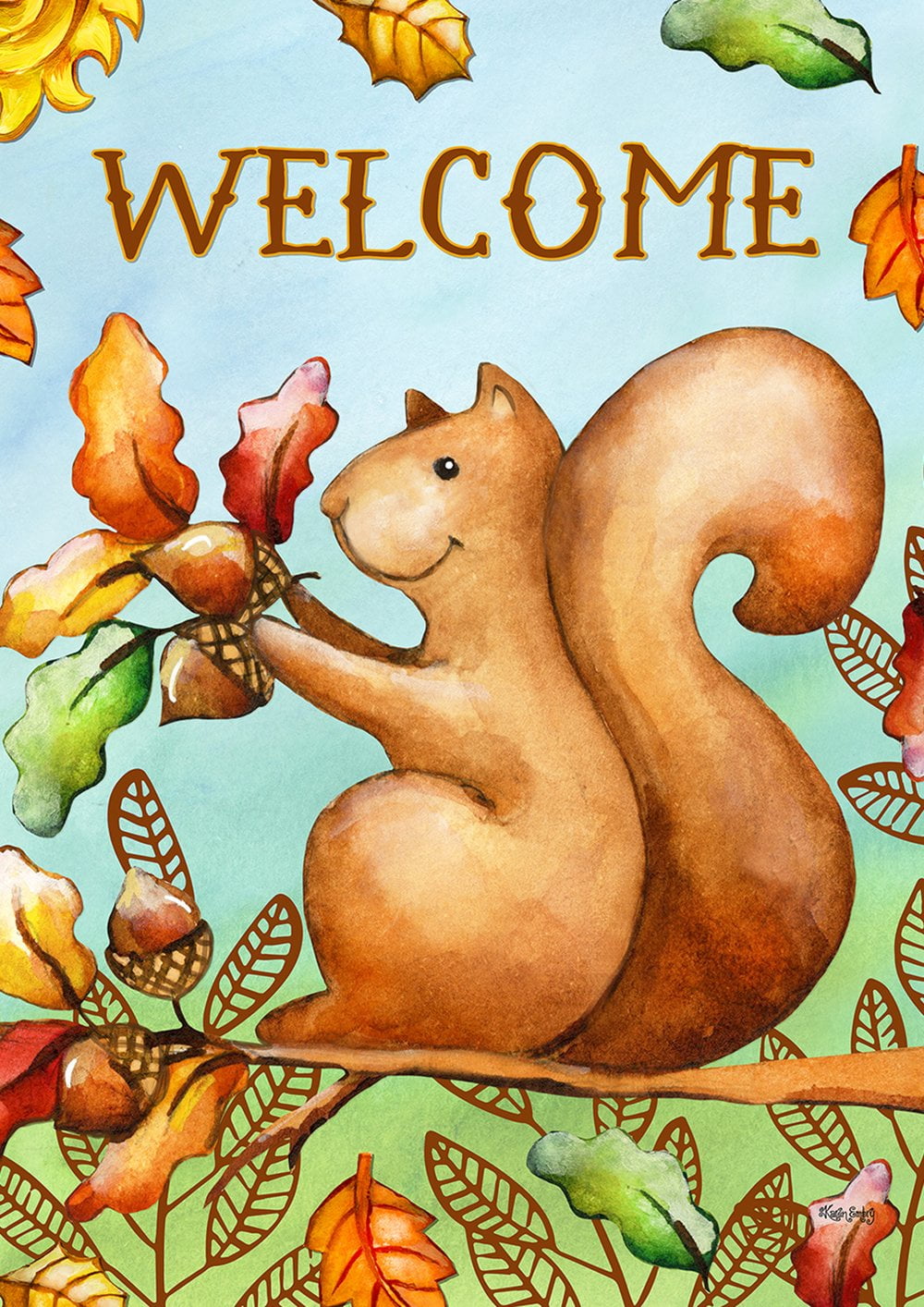 Toland Home Garden Welcome Squirrel Wildlife Fall Flag Double Sided ...
