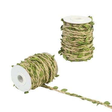 UDIYO 33Ft Natural Jute Twine, 5MM Burlap Leaf Ribbon with Artificial ...