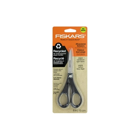 Fiskars Scissors 6" Recycled Black - Walmart.com