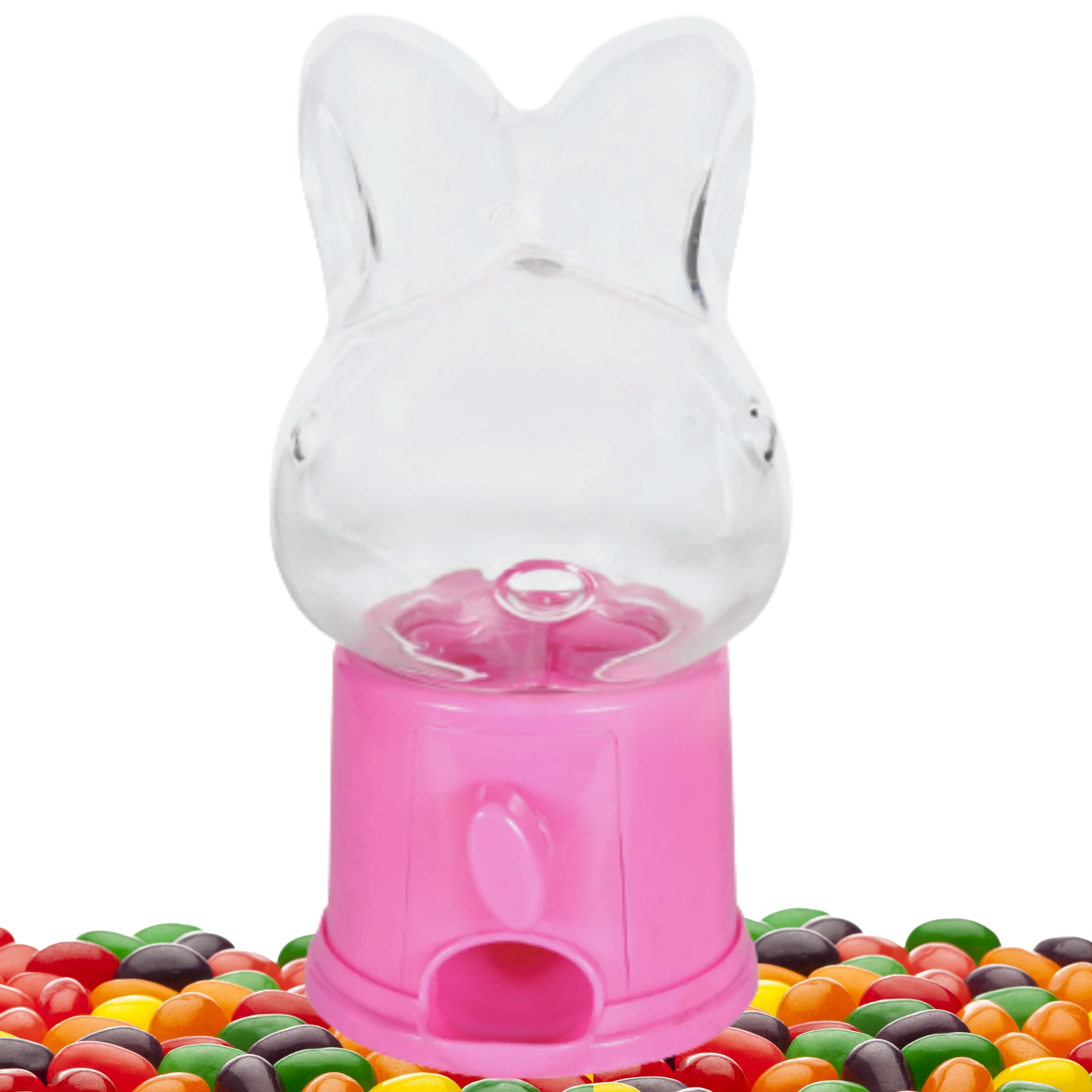 Easter Themed Candy Dispensers, 5.875in. Easter Bunny with Pink Base ...