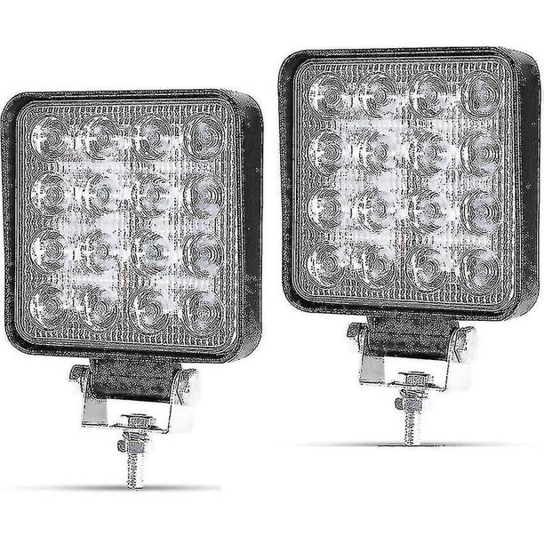 2x 48w Led Work Light, Square Spotlight 12v 24v Long Range Led ...