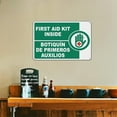 Bilingual First Aid Kit Inside Sign 8"x12" - Aluminum Tin Warning for ...