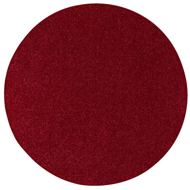 Ambiant Solid Color Indoor Area Rugs Burgundy - 3' Round - Walmart.com