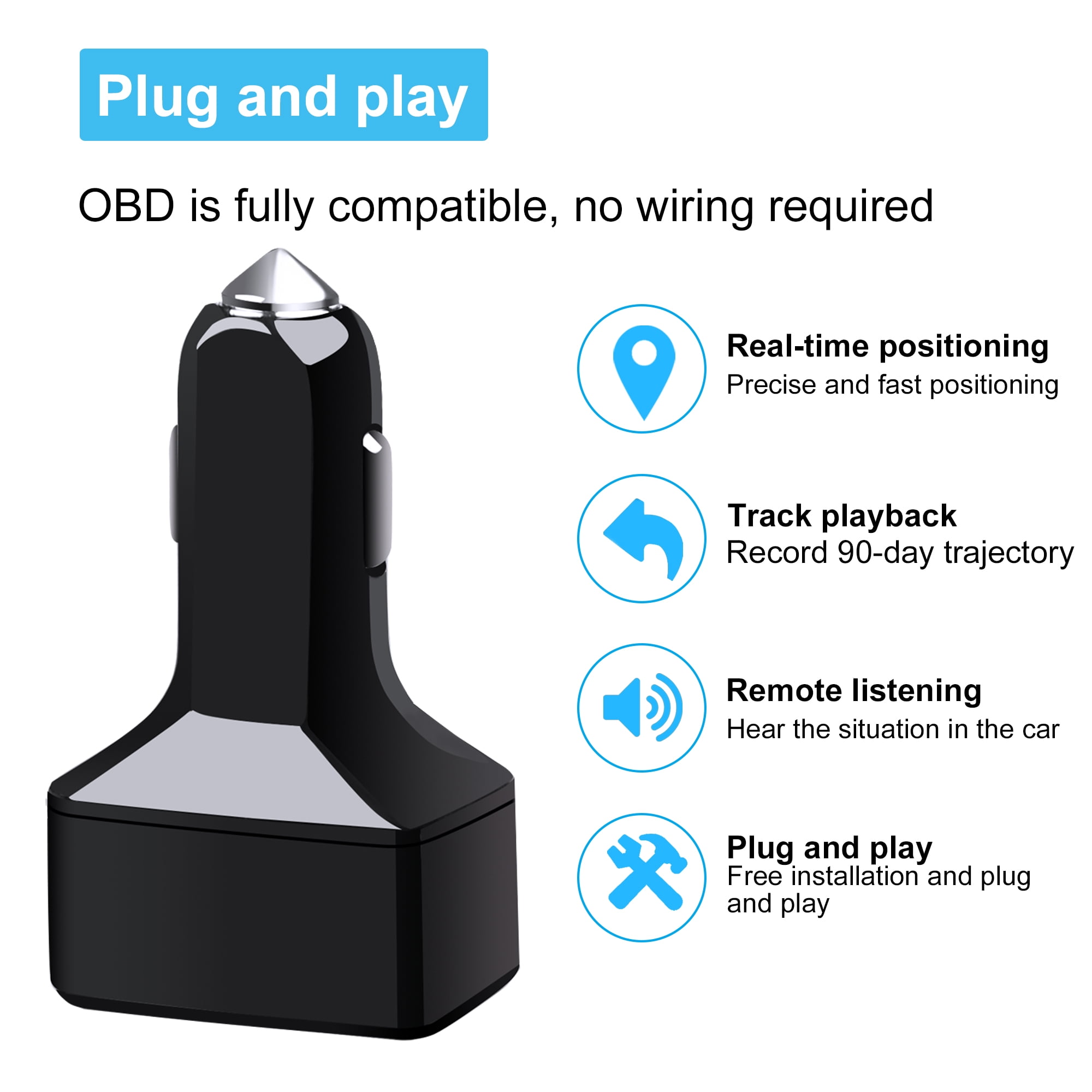 Car Charger Gps Tracker Anti Theft Device Smart Locator Vehicle Alarm