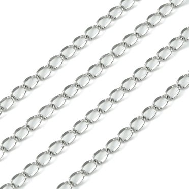 1roll 304 Stainless Steel Cable Chains Soldered Long-Lasting with Spool ...