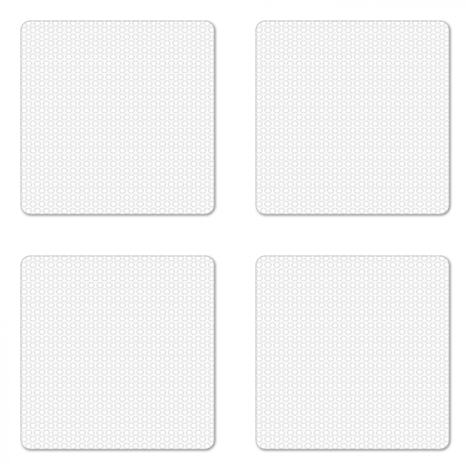 Minimalist Coaster Set of 4, Circular Petals Flower in Uninterrupted ...