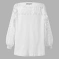 Celmia Women Office Lace Lantern Sleeve Solid Color Knitted Top Sweater ...