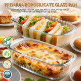 2 Pack Glass Loaf Pan Set with Lids - 1.9 Qt/1800 ML Stackable Glass ...