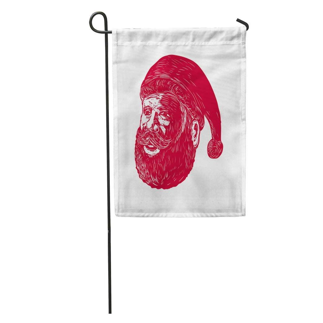 POGLIP Retro Woodcut of Head Santa Claus Saint Nicholas St Nick Garden ...