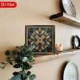 2D Flat, 1pc Farmhouse Barn Quilt Star Stripe Wooden Sign - 12x12 Inch ...