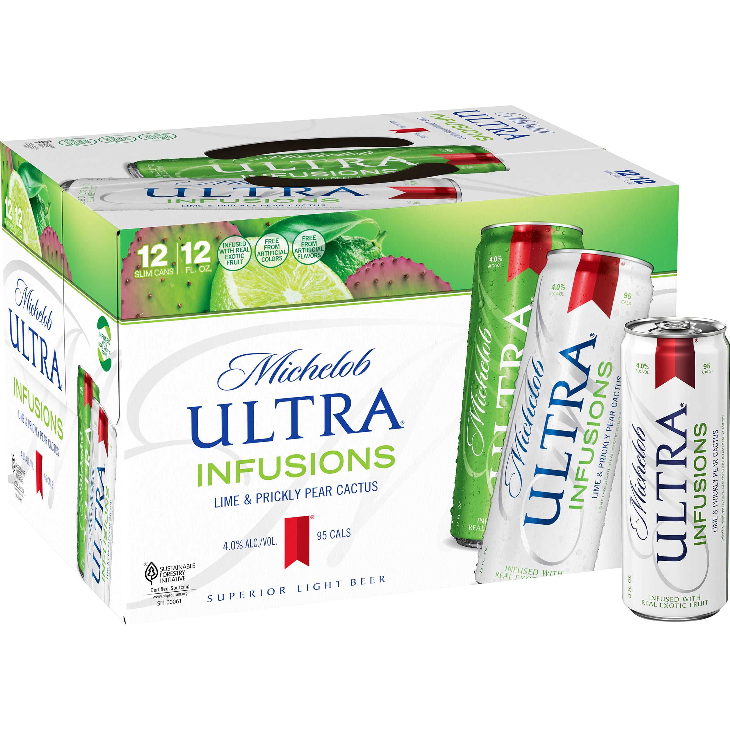 Michelob Ultra Infusions Lime & Prickly Pear Cactus Light Beer - 12pk ...