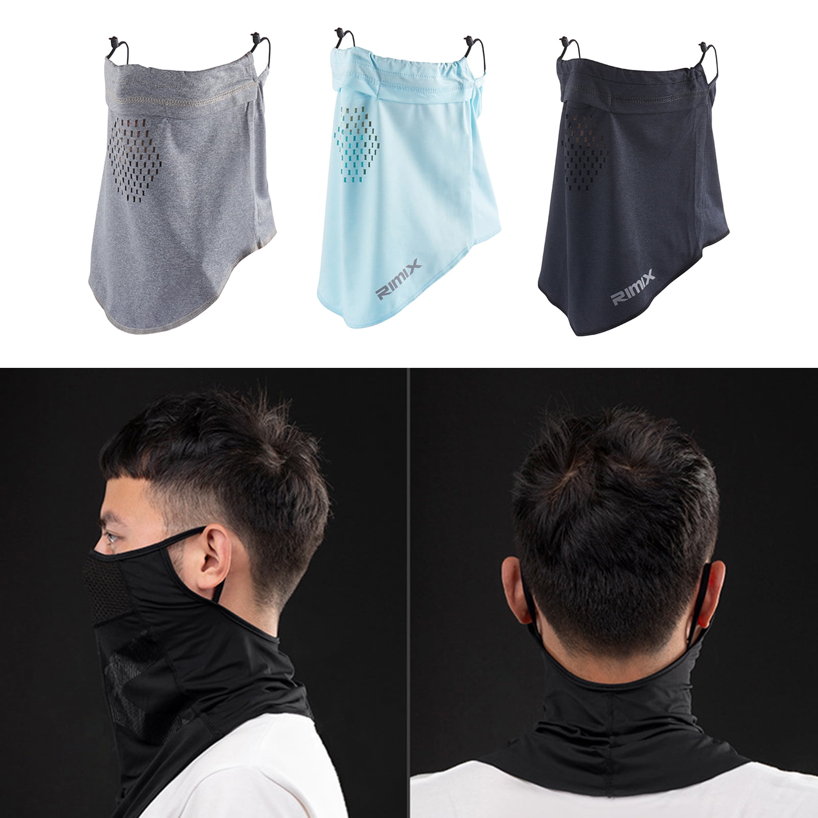 Happy Date Face Cover Scarf with Ear Loops Ice Silk UV Protection Neck ...