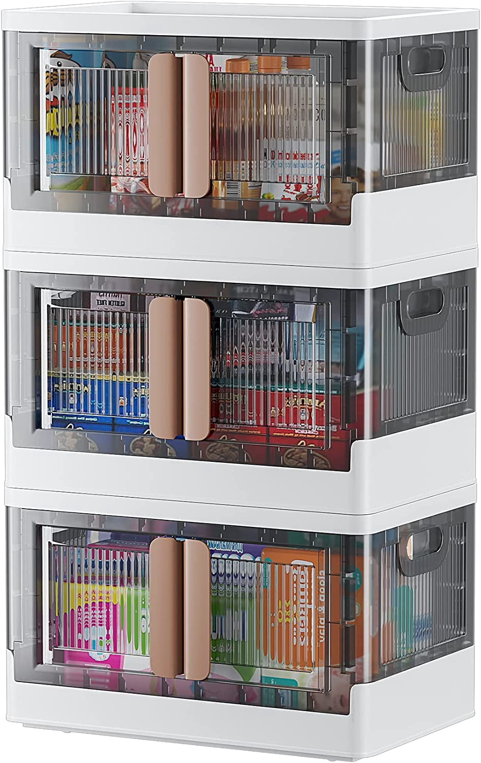 GUAIPOU Storage Bins with Lids, Stackable Storage Bins with Wheels ...