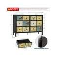 Black Home Floral Painted 6 Drawers Dresser For Bedroom Wood Rustic ...