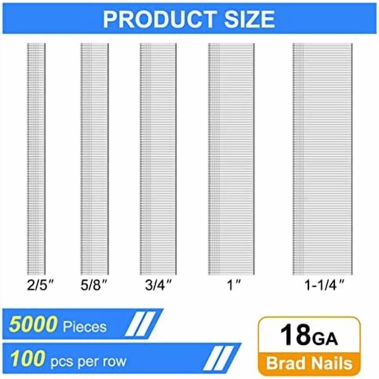18 Gauge Brad Nail Size Chart
