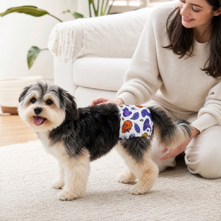 Male Dog Belly Bands with Washable Reusable Fabric, Small, Halloween ...