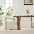 Spruce & Spring Upholstered Dining Chair with Wooden Armrests and ...