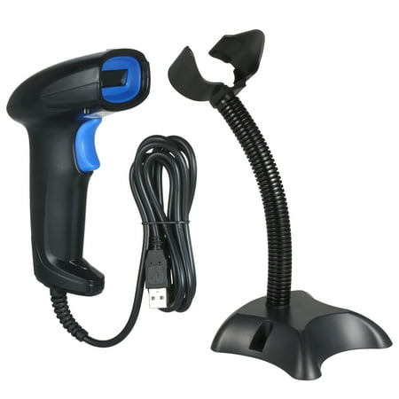 Homgeek Handheld Barcode Scanner with Bracket 1D Code Scanner Support ...