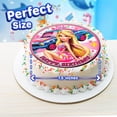 7.5x Inch Edible Cake Toppers –Fashion Doll Girl Pink Themed Birthday ...