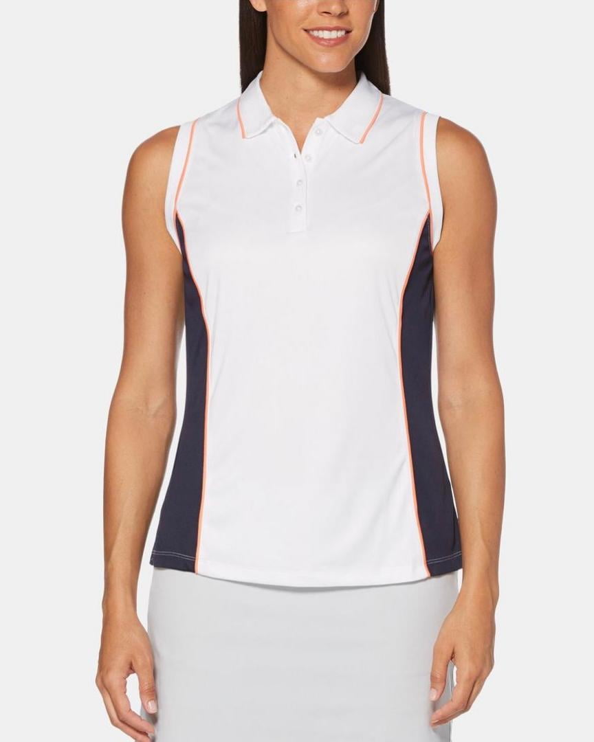Pga Tour Hourglass Colorblocked Sleeveless Golf Polo - Peacoat ...