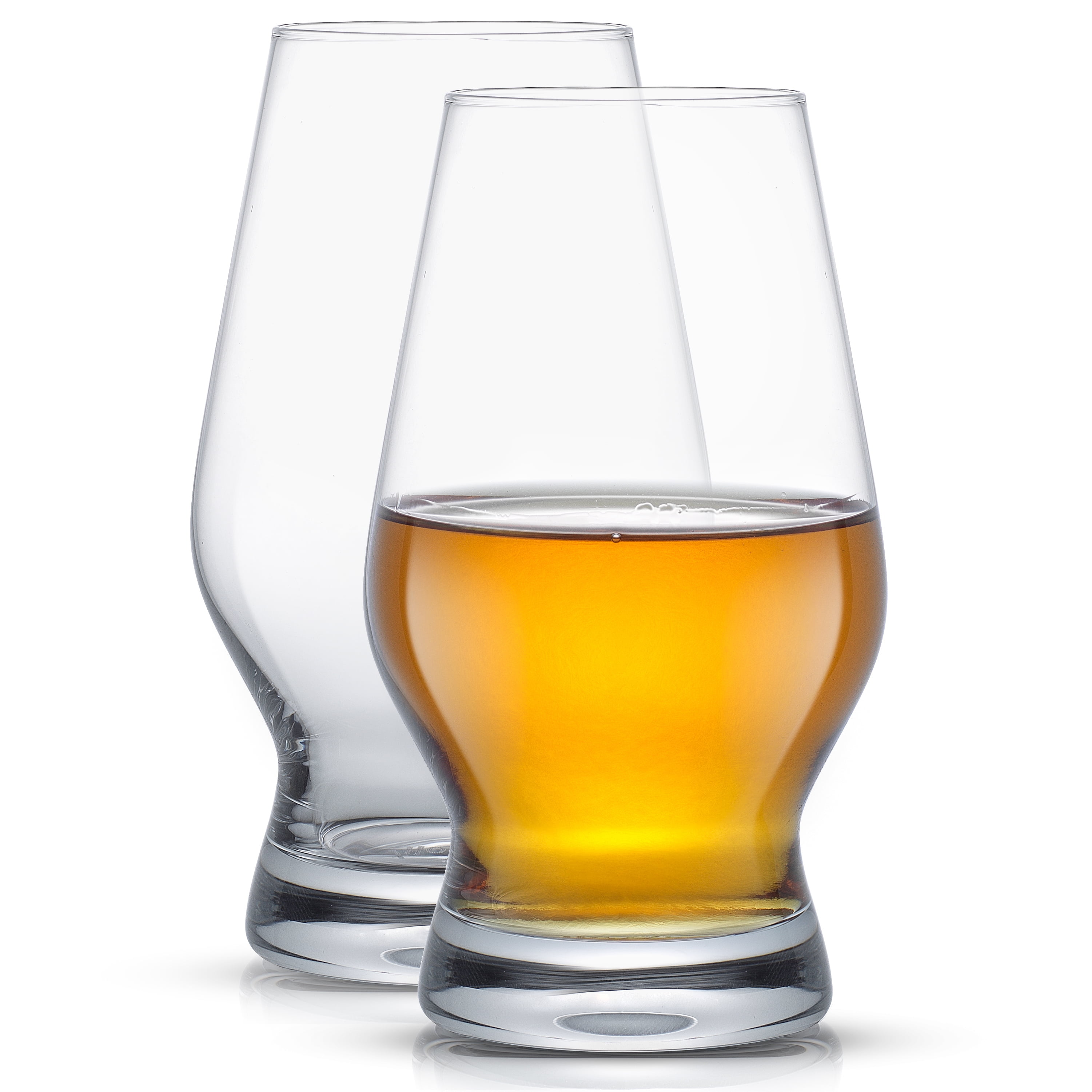 JoyJolt Halo Crystal Whiskey Pint Glass 7.8 oz (Set of 2) Heavy Base ...