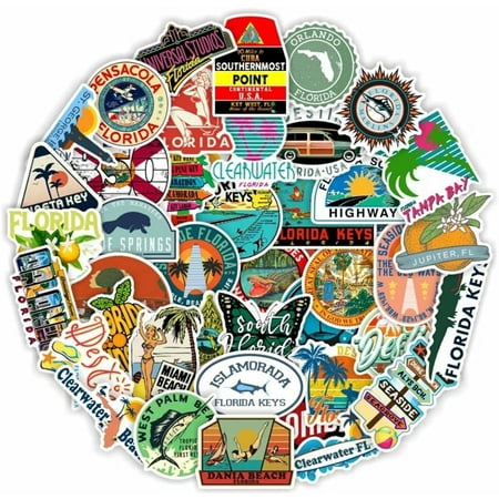 I Love Florida Stickers,50 PCS Special Attractions Cultural Stickers ...