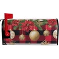 Christmas Balls Mailbox Cover Red Poinsettia Mailbox Covers Magnetic ...