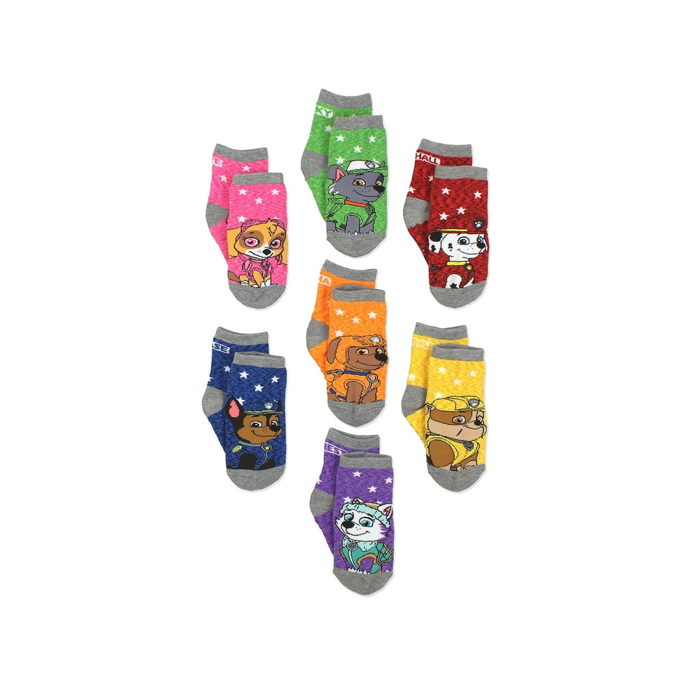 Nick Jr. - Paw Patrol Toddler Boys Girls 7 pack Socks with Grippers ...