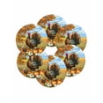 13 Inch Round Placemats Set of 6, Fall Turkey Non Slip Heat Insulation ...