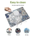 Abstract Geometric Soft Diatomaceous Earth Mat, Blue Yellow Flower ...