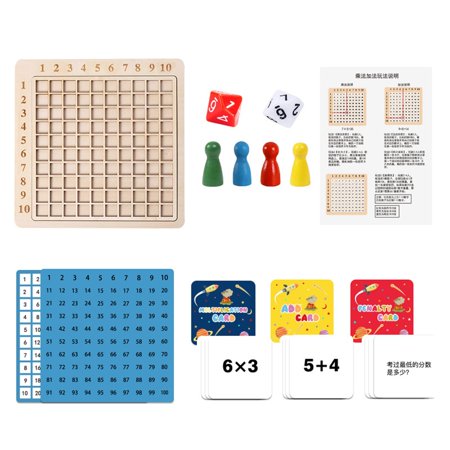 Wooden Math Manipulatives 2 in 1 Addition Multiplication Table Chart ...