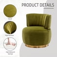 PAPROOS Swivel Accent Chair, Armchair with Velvet Fabric, Barrel Chair ...