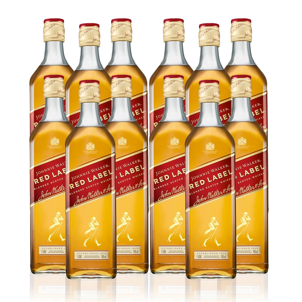 Pack De 12 Whisky Johnnie Walker Red Label 1Lt Imp | Walmart en línea