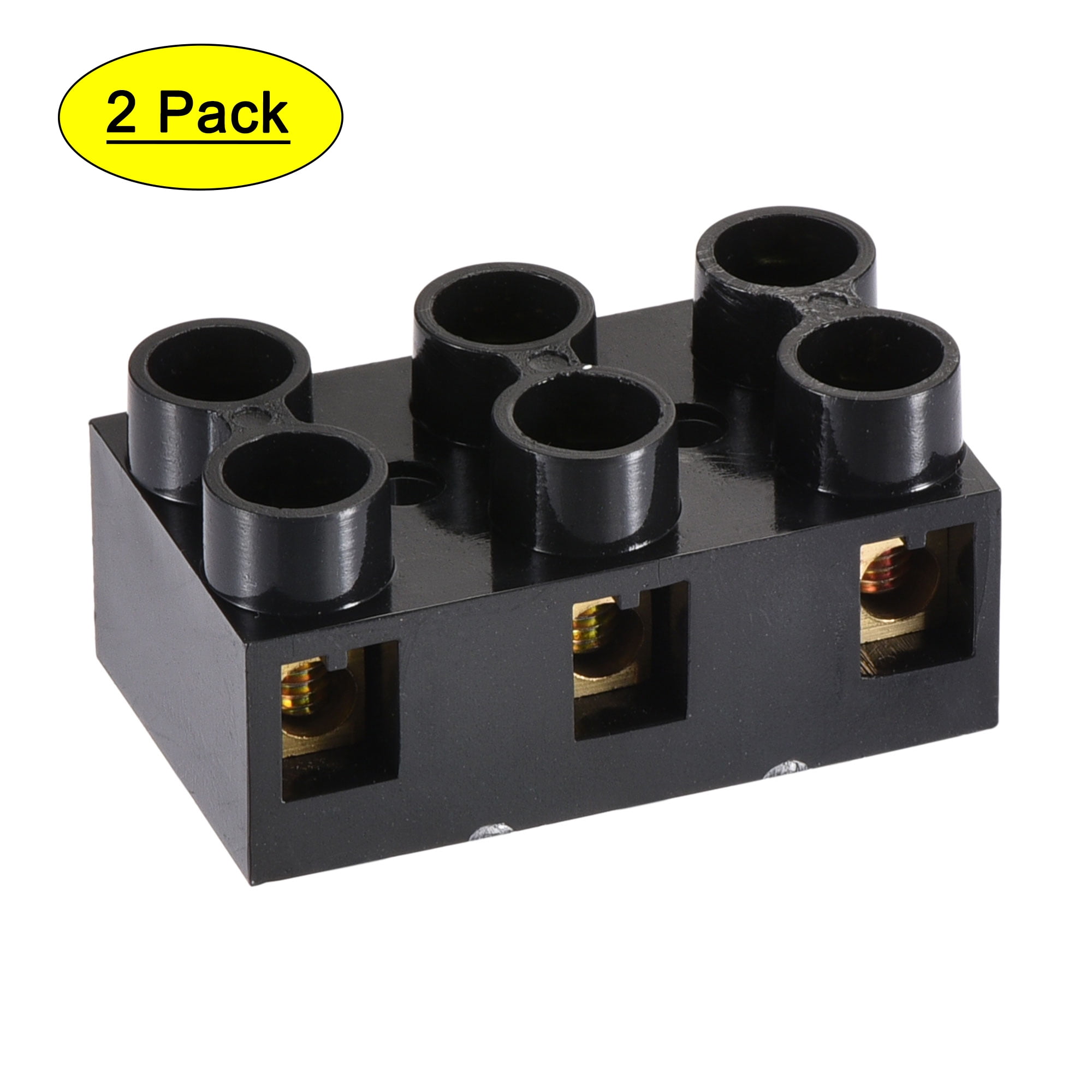 Uxcell Terminal Block 500V 20A Dual Row 3 Positions Screw Electric ...