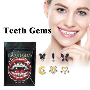 HYLLai Tooth Gem Kit, DIY Shiny Teeth Crystal Set 20 Pieces, Resin ...
