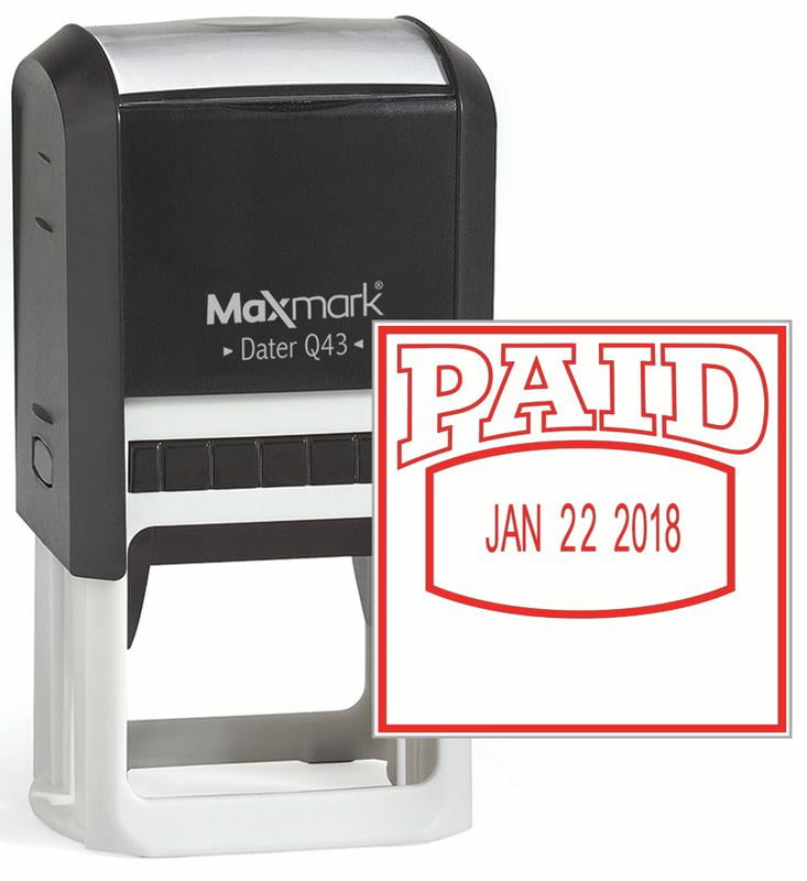 MaxMark Q43 (Large Size) Date Stamp with "ENTERED" Self Inking Stamp ...