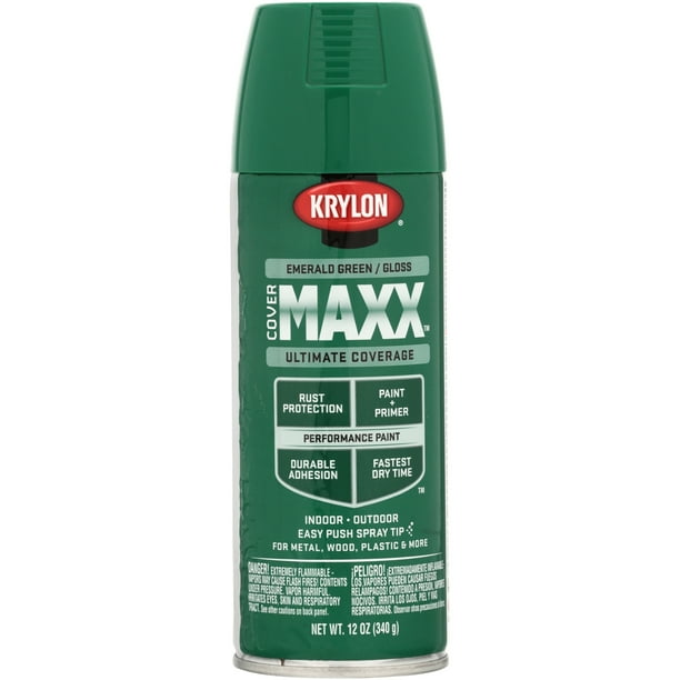 Krylon COVERMAXX Gloss Spray Paint, Emerald Green, 12 Oz. - Walmart.com