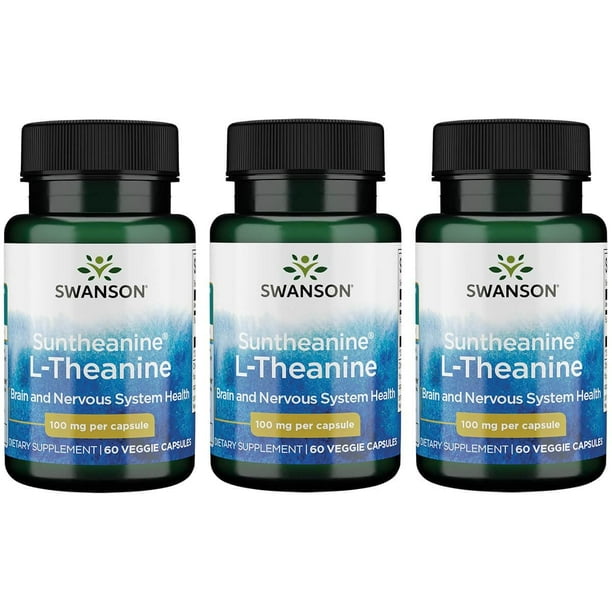 Swanson Suntheanine L-Theanine 100 mg 60 Veg Caps 3 Pack - Walmart.com