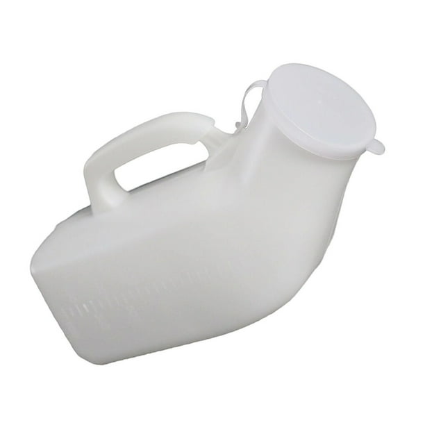 Male Urinal with Handle & Lid Urinal Pee Bottle 1200ml Bedpan for ...